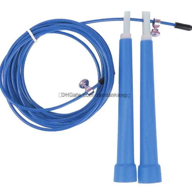 Steel Wire Cable Jump Rope Adjustable Plastic Hand Skipping Ropes Gym ...
