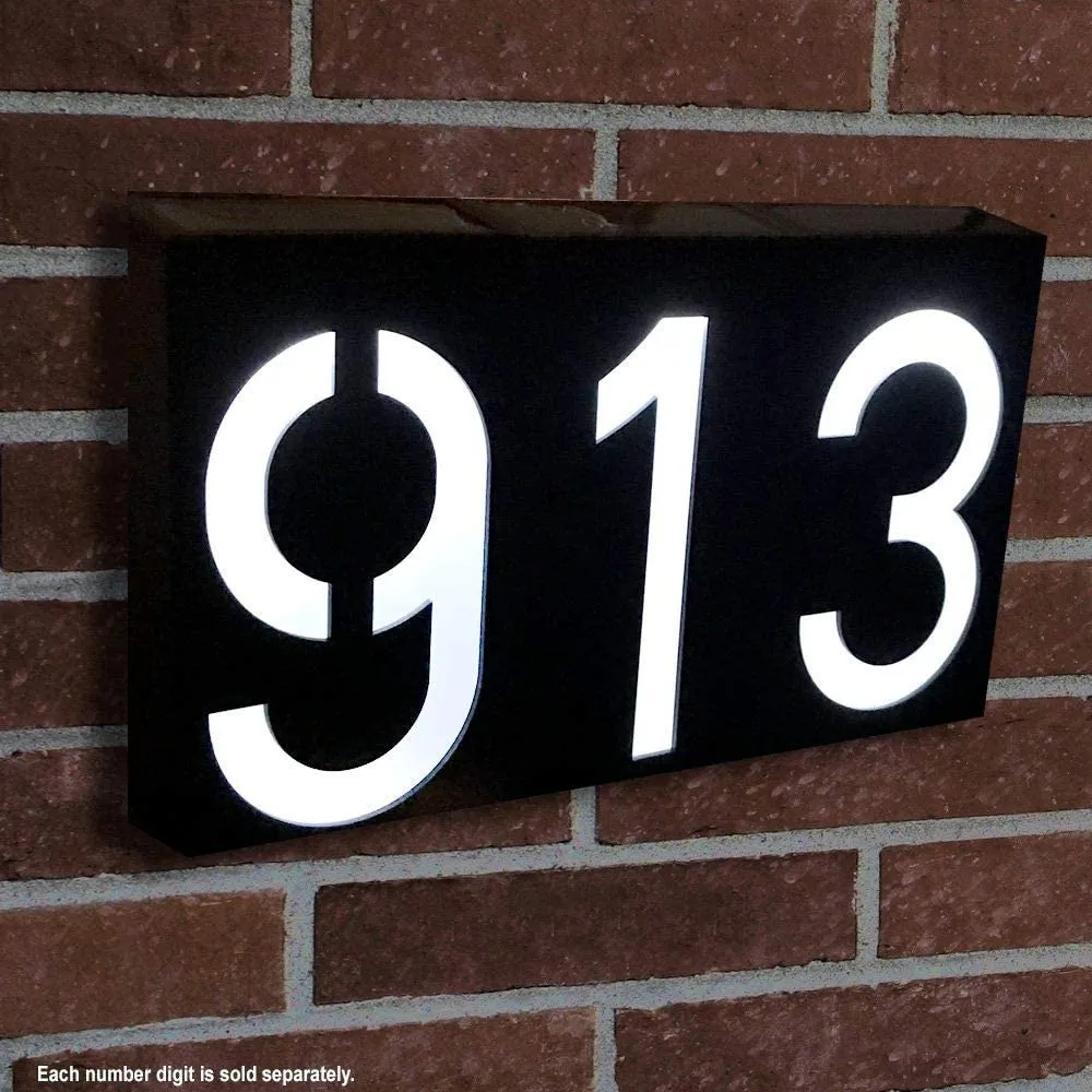 Solar Powered House Number Light - Outdoor LED Address Sign ...