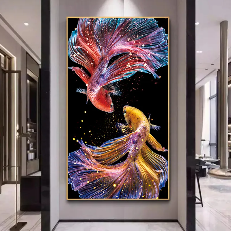 DIY Fish Cross Stitch Kit - Full Embroidery Set, Goldfish & Koi Designs ...