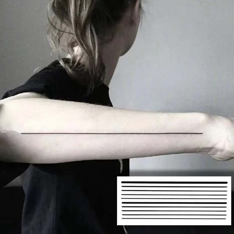 Línea Oscura Long Long Tattoo Tattoo Pegatinas Arte Minimalista Para ...