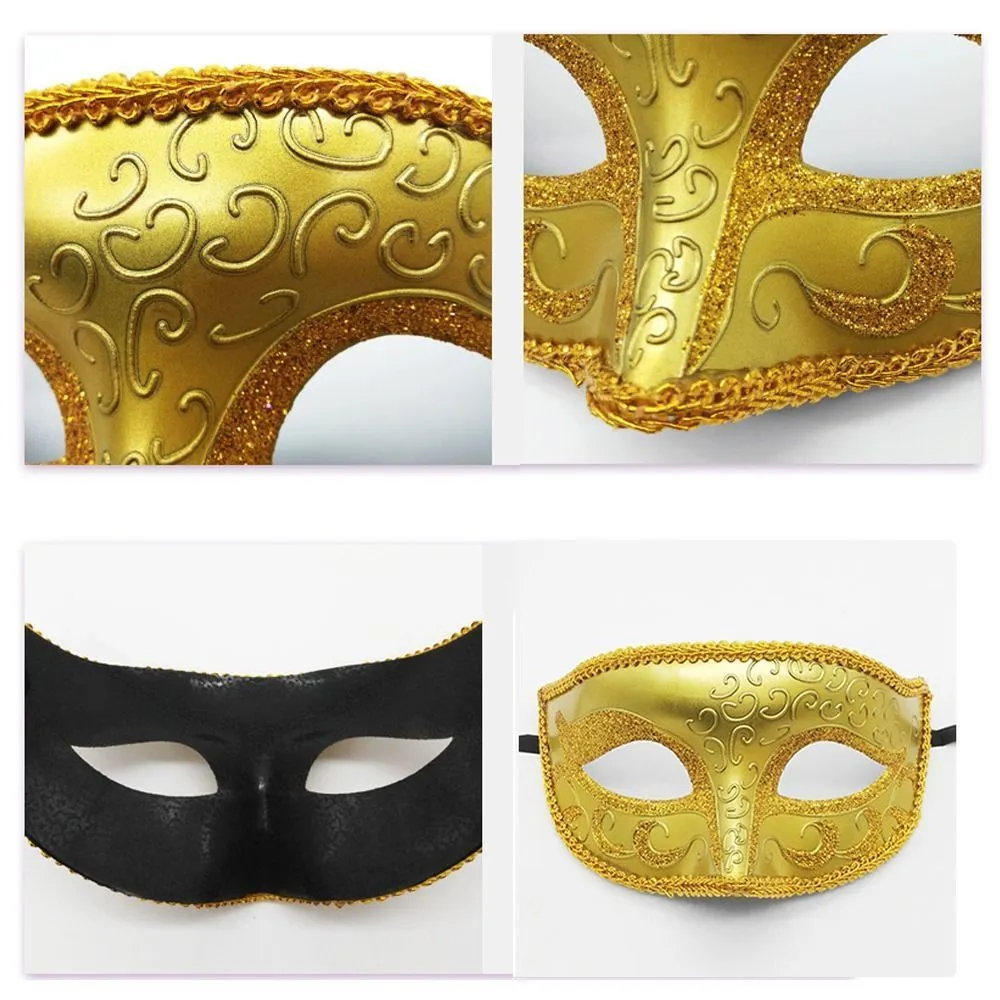 Skull Masquerade Masks Set - Metal Half Face Mask for Cosplay, Dance ...