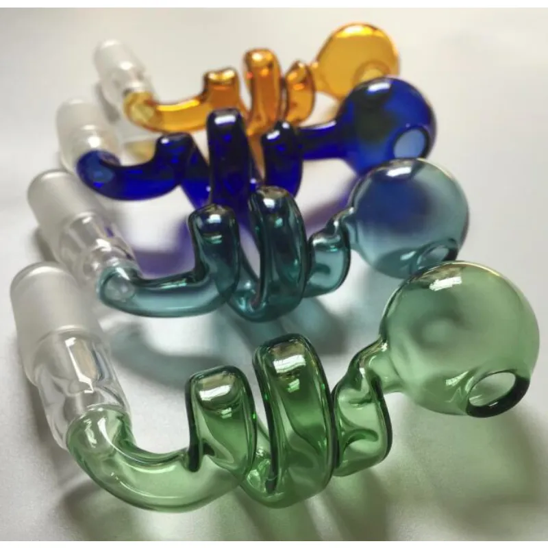 Hookahs Glass Bongs Bowl 14mm Male Joint Helix Tube Smoking Pipe ...