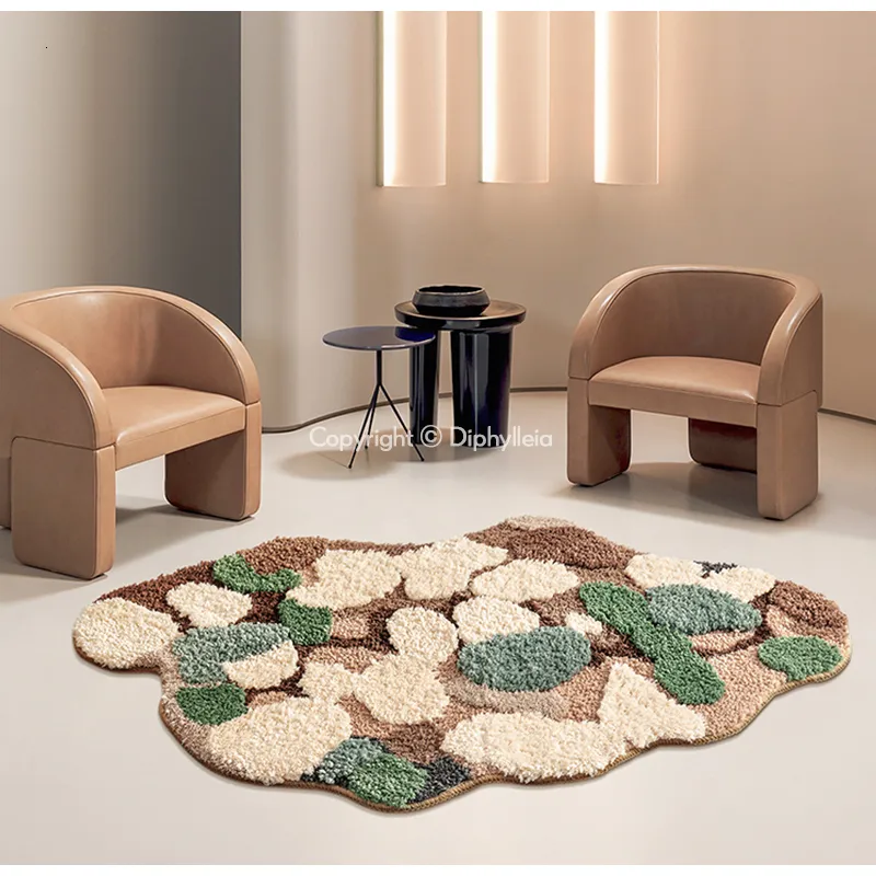 Diphylleia Monet Handcrafted Garden Art Tufting Dinosaur Rug For Indoor ...