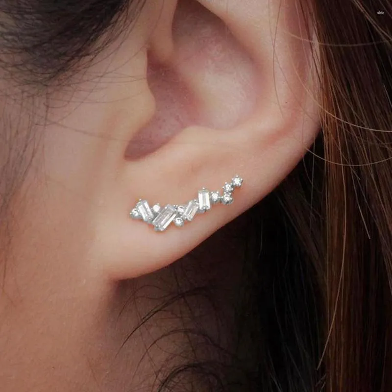 DHgate.com:Huitan Dainty Cubic Zirconia Dangle Earrings for Women, Exquisite Climber One Line ...