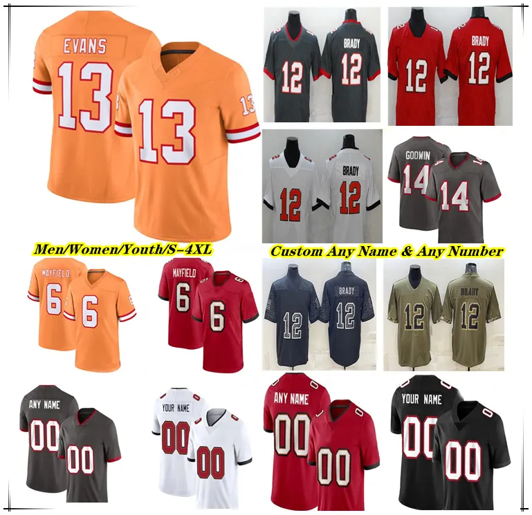 Baker Mayfield TB BUCS Football Jerseys Tom Brady Mike Evans Rachaad ...