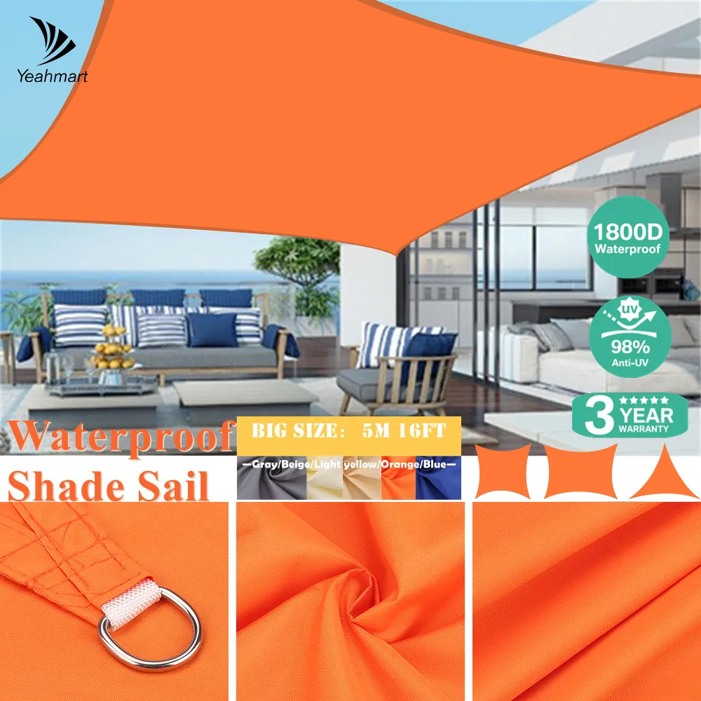 DHgate.com:16ft Waterproof Sun Shade Sail, 185GSM Polyester Fabric ...