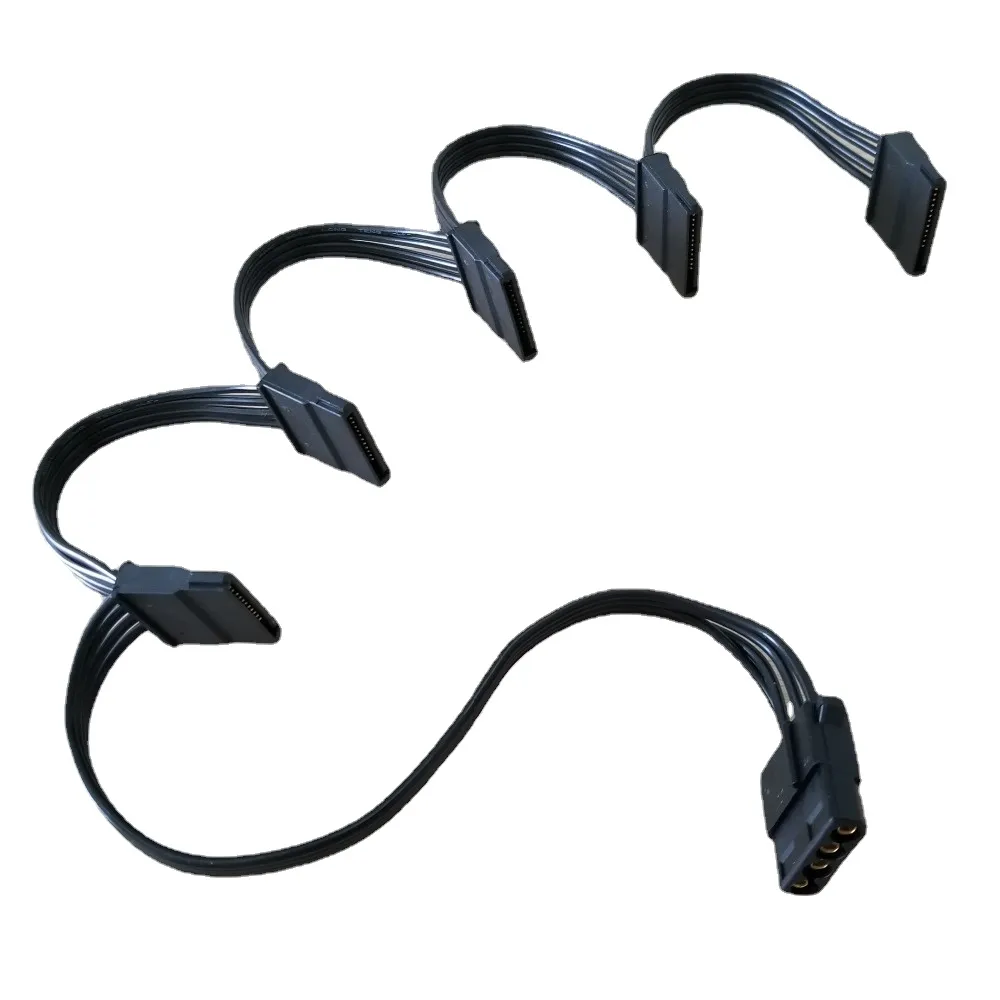 SATA Power Connectors: 4 Pin IDE To 5 X 15 Pin SATA Power Cable 18AWG ...