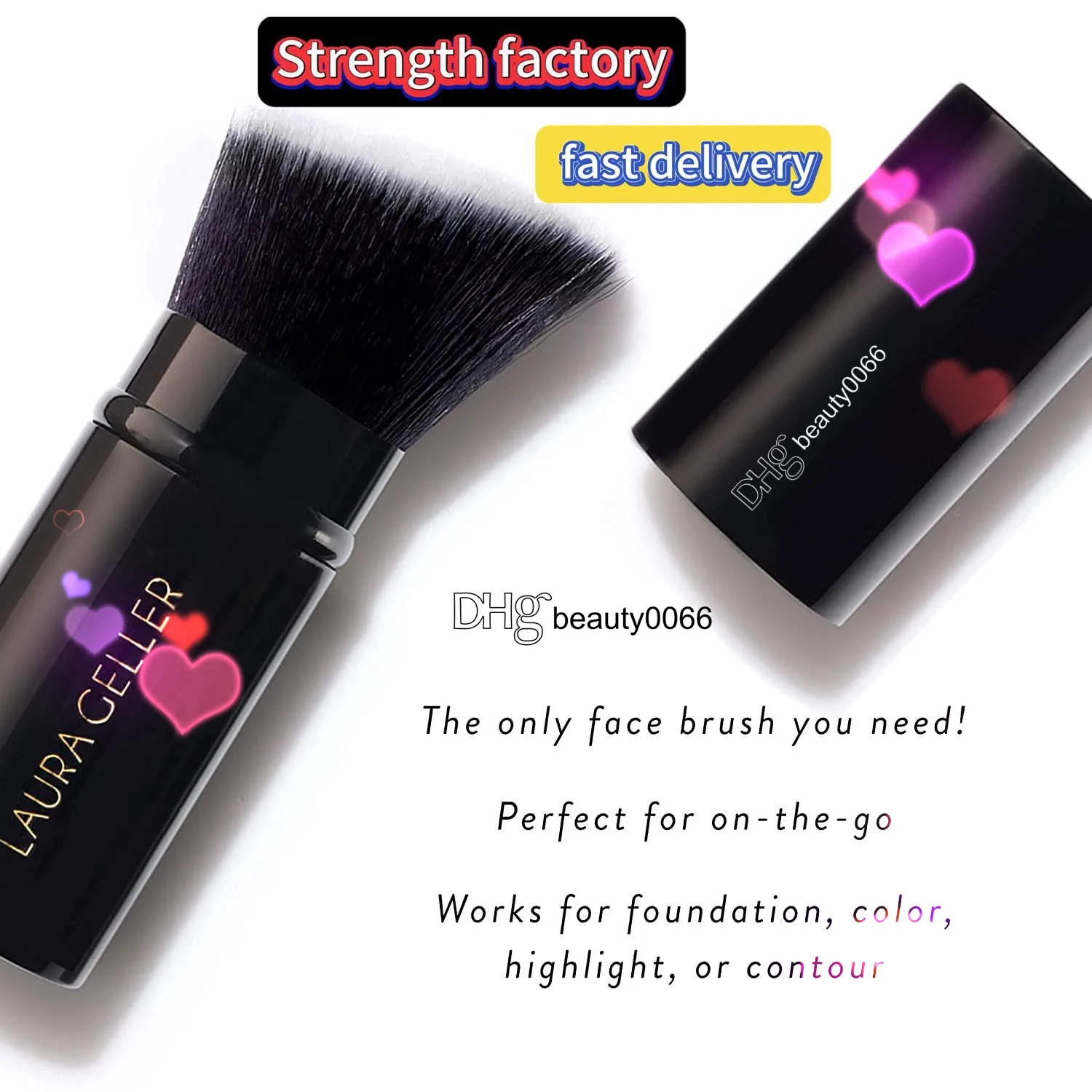 LAURA GELLER Black Kabuki Makeup Brush Retractable Professional Makeup ...
