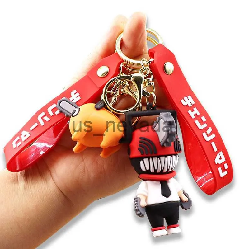 Chainsaw Man Keychain Set - Cute Pochita & Denji Keyrings, Soft Rubber ...