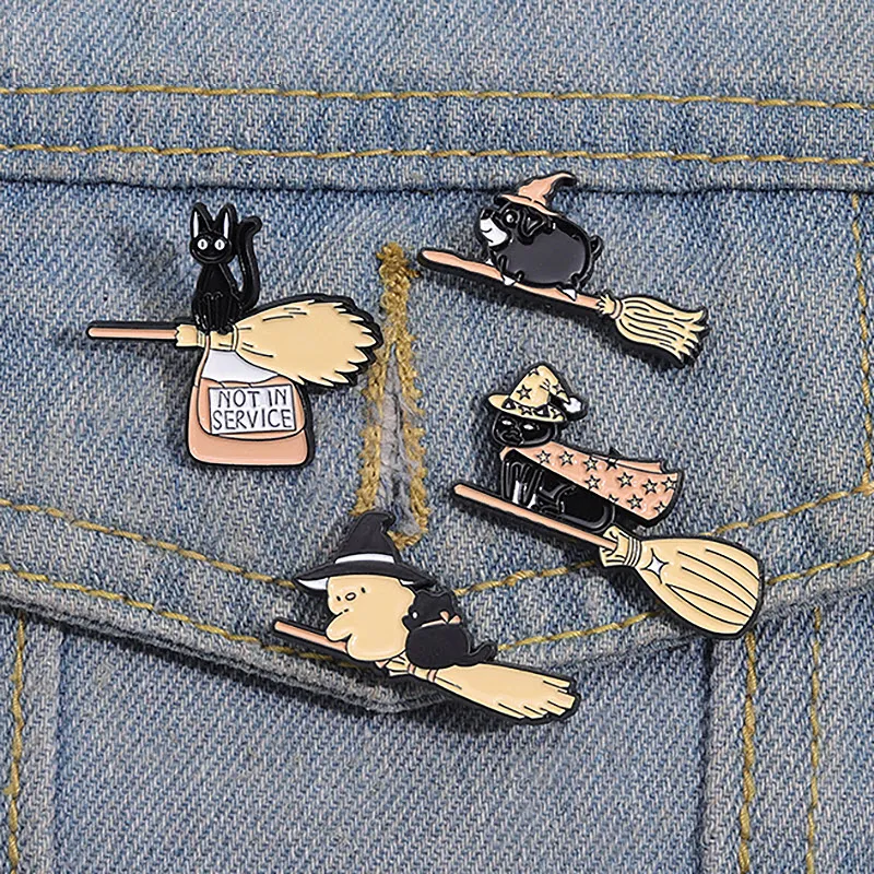 DHgate.com:Custom Black Cat Enamel Pins, Punk Animal Jewelry Lapel ...