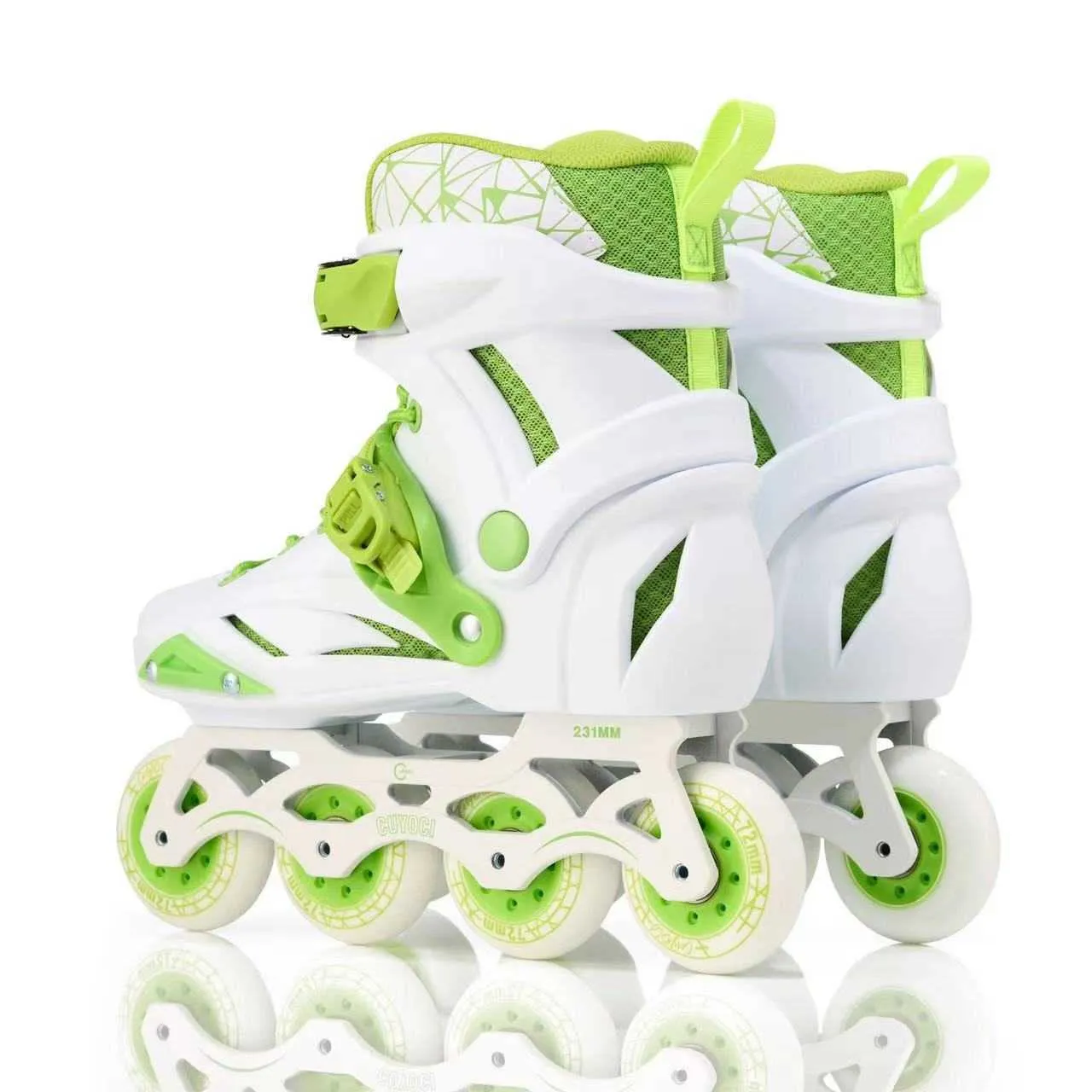 Professional Speed Figure Green Inline Skates For Men And Women Single ...