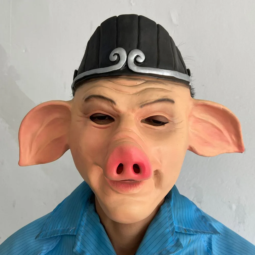 DHgate.com:Funny Pig Head Mask for Halloween 2024 - Full Face Latex ...