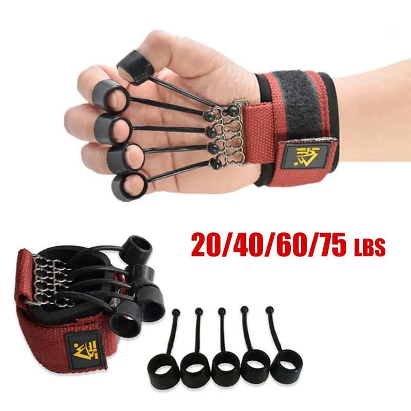 Hand Grips Finger Flexion Extension Trainer 20/40/60/75 Lbs Fitness ...