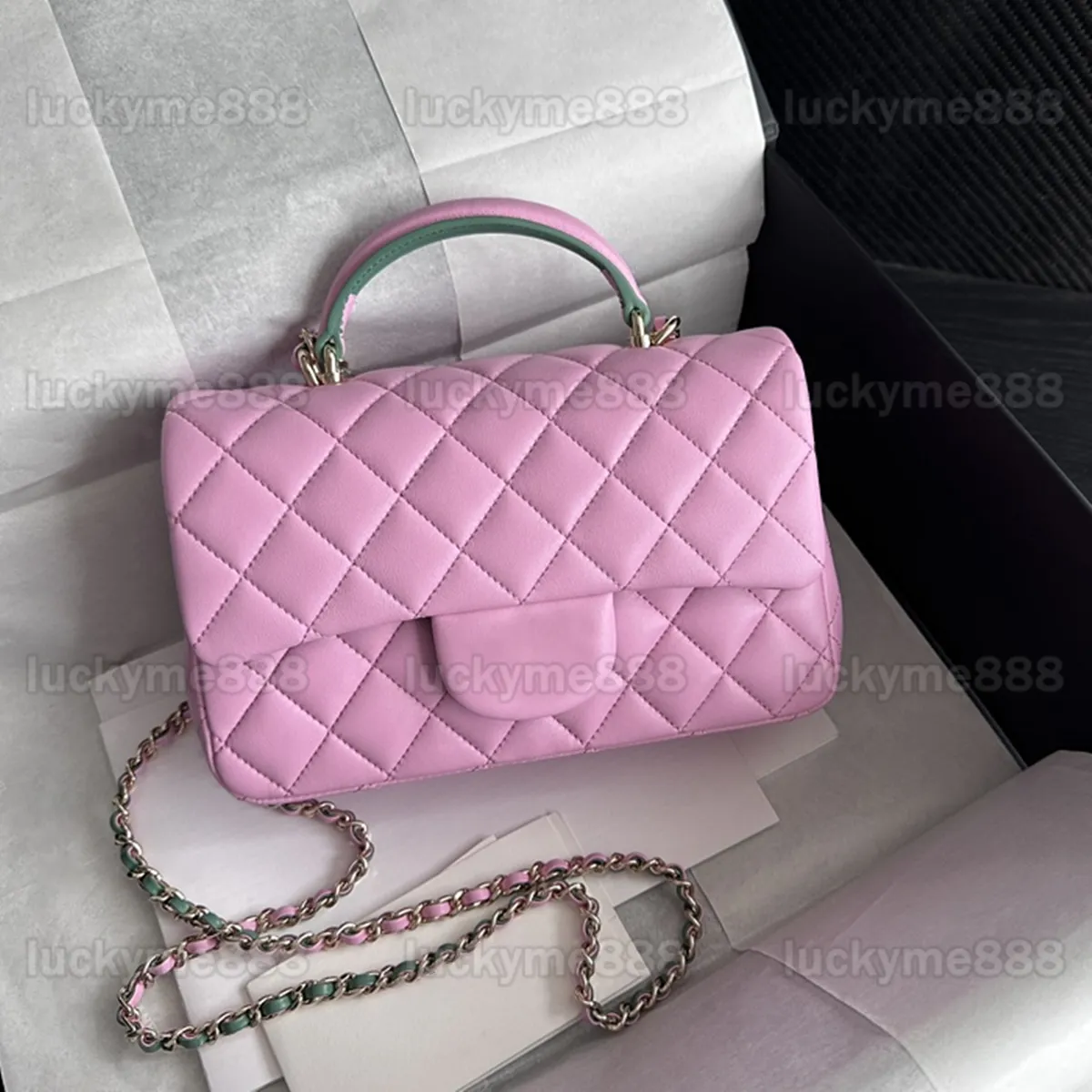 Designer Lambskin Quilted Crossbody Bag With Chain Strap And Chip 10A ...