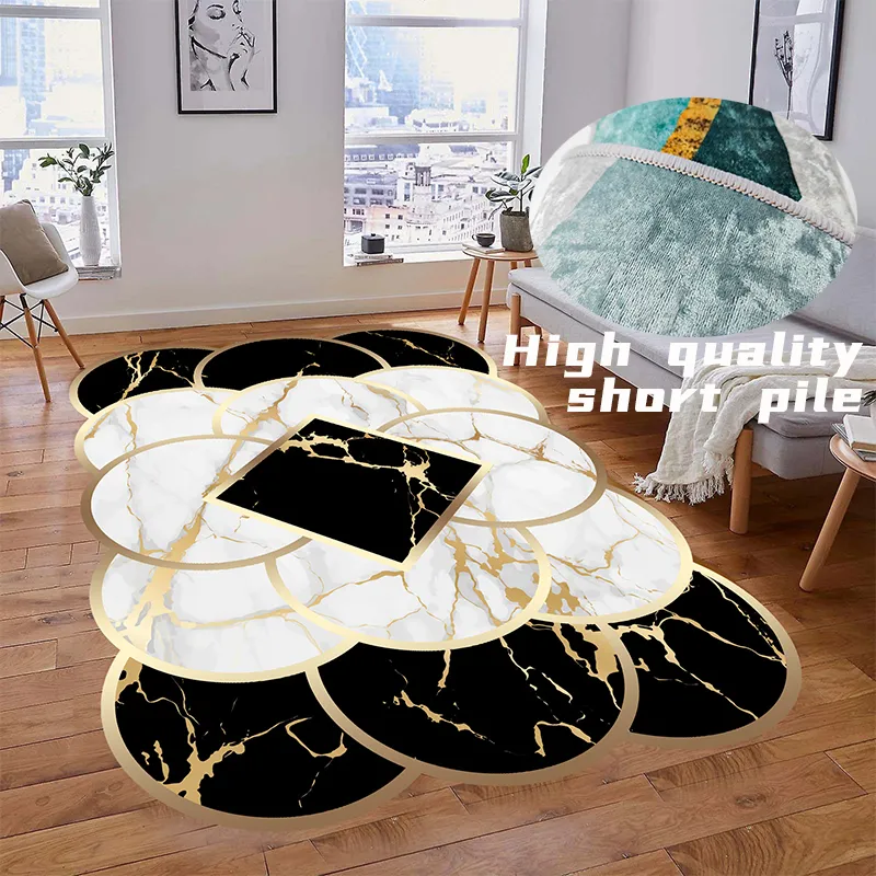 Carpet: Irregular Gold Edge Carpets for Living Room Home Decoration ...