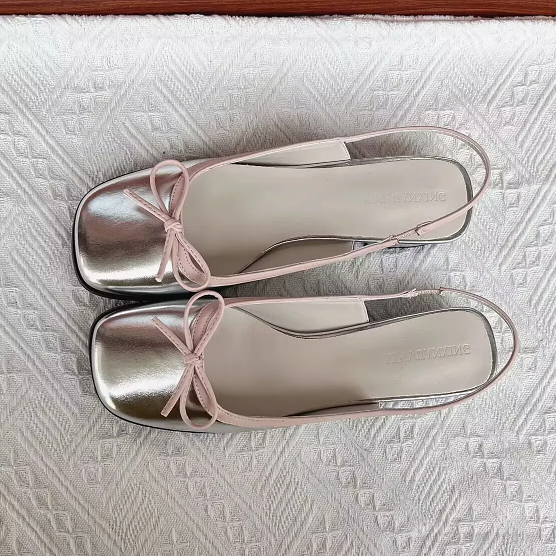 Dress Shoes Women's Flats Sliver Boat Shoes Square Toe Slip On Flat ...