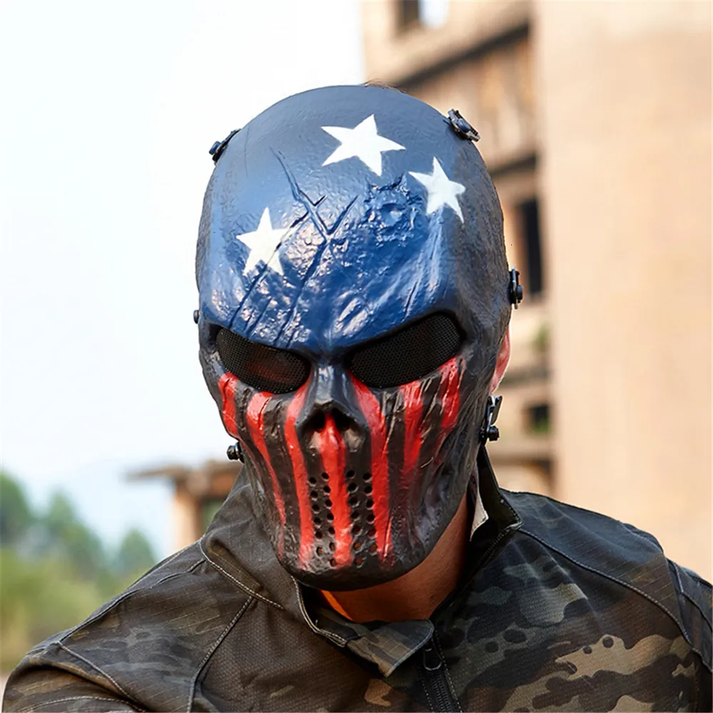 Skull Party Mask Full Face Tactical Mask For Halloween, Riding, Army ...