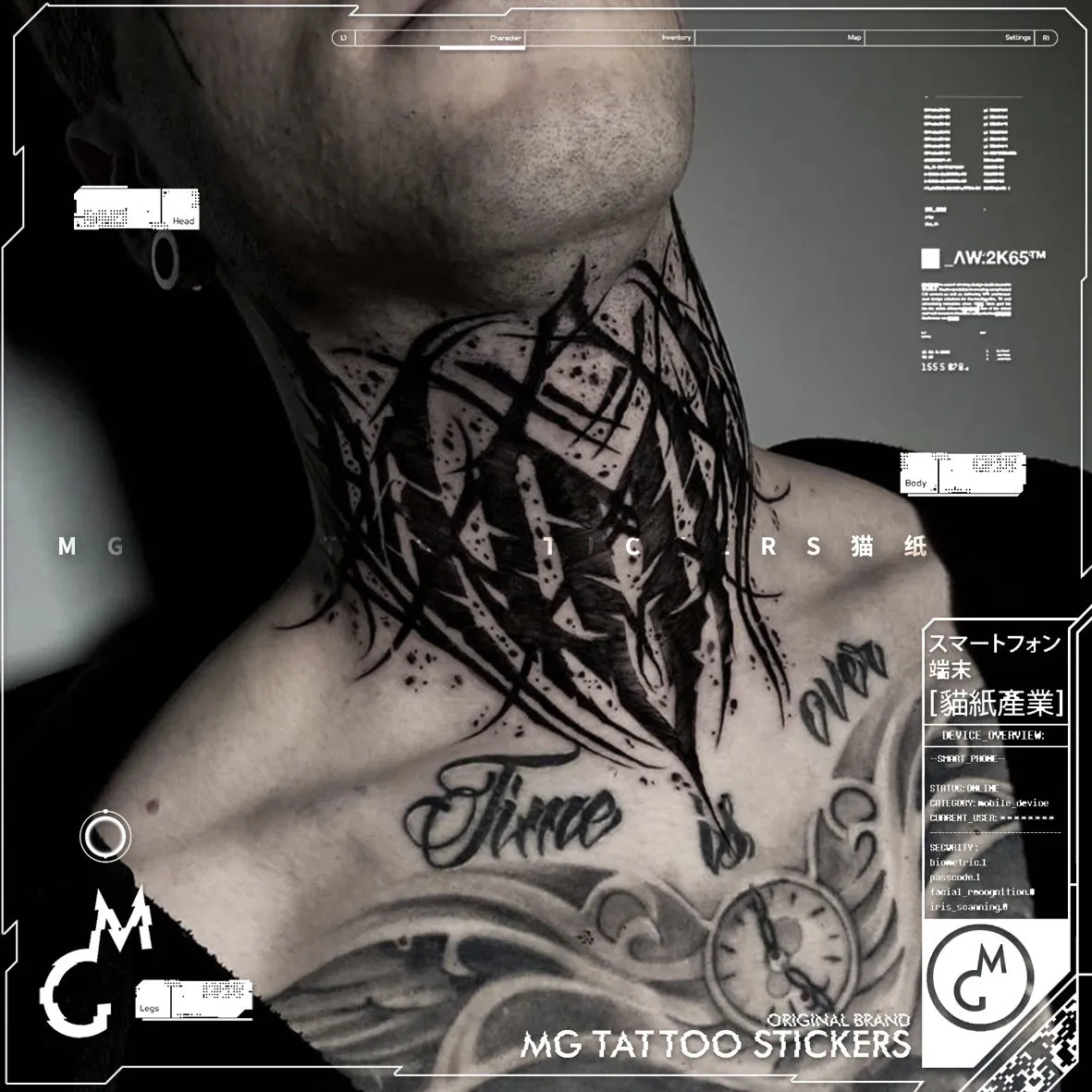 Temporary Tattoos For Men Neck