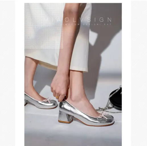 Comfortable Square Toe Flats For Women Silver Boat Shaped Shoes With ...