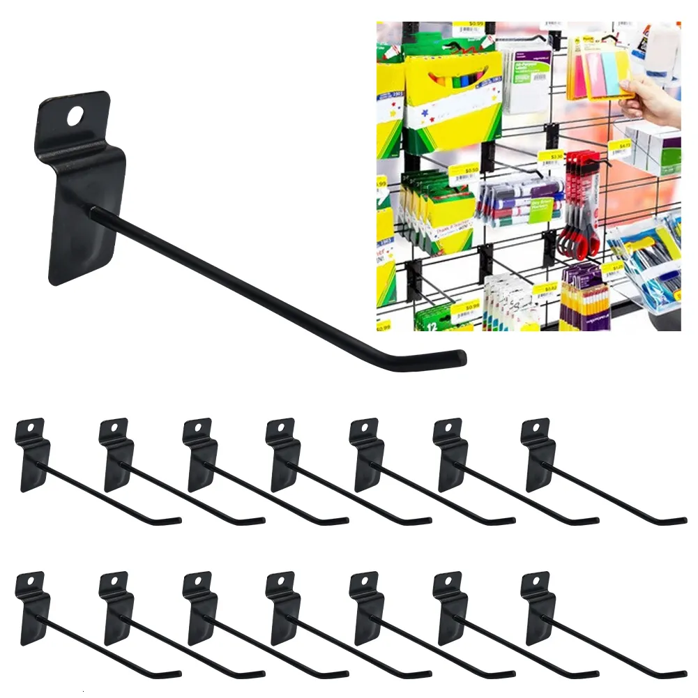 Slatwall Accessories 100 PCS 6 Inch Black Slatwall Hooks, Slat Wall ...