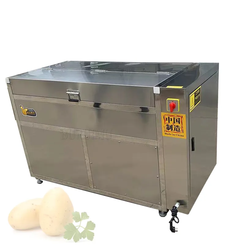Electric Vegetable Skin Peeler Automatic 200KG/H Dusting Machine For ...