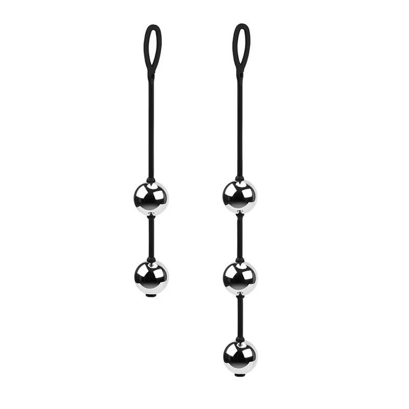 Metal Anal Beads Butt Plug with Silicone Rope, Geisha Balls, Vaginal ...