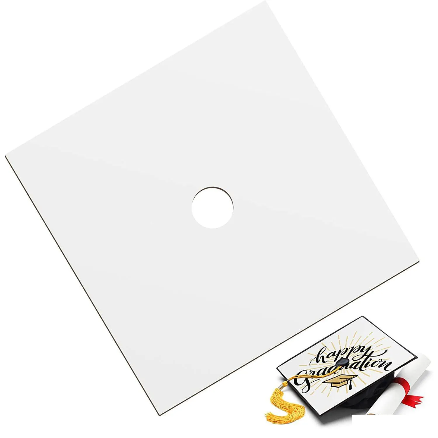 DHgate.com:White MDF Sublimation Blank Graduation Cap Topper for Boys ...