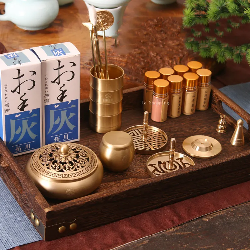 DHgate.com:Copper Incense Burner Kit with Sandalwood Agarwood Powder ...