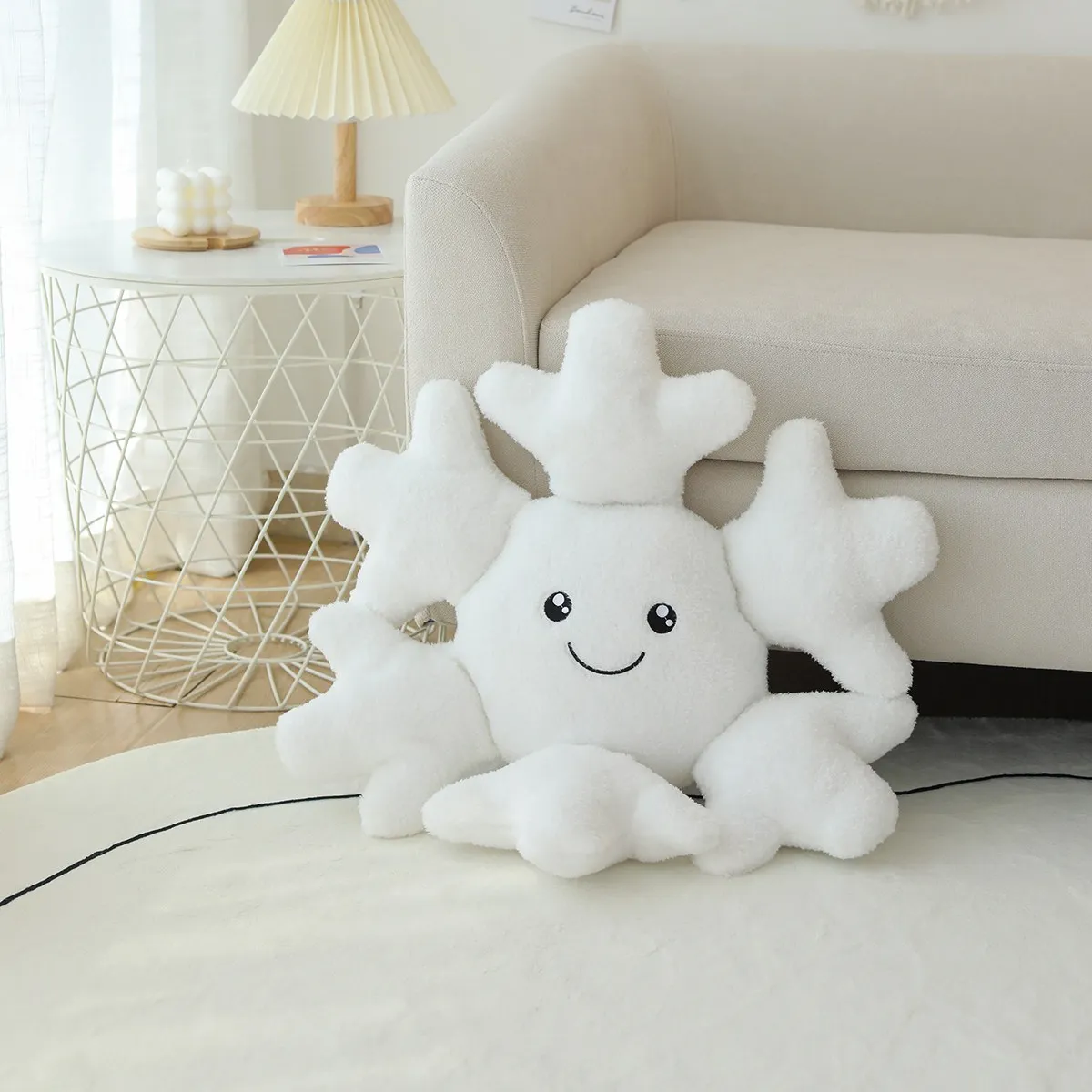 Amuseable Snowflake Plush Pillow - 60cm Soft Decorative Cushion, Lovely ...