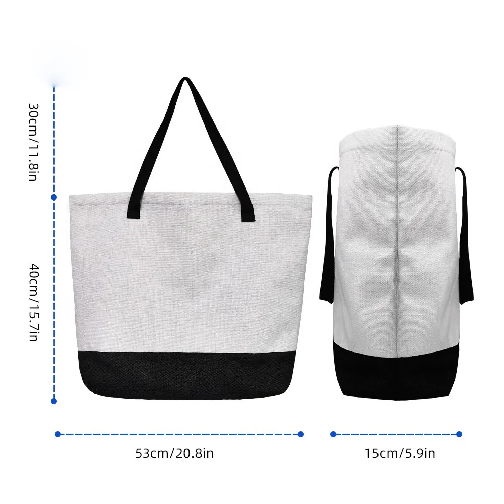 Customizable Linen Tote Bag - Sublimation Blank, Large Shopping Bag ...
