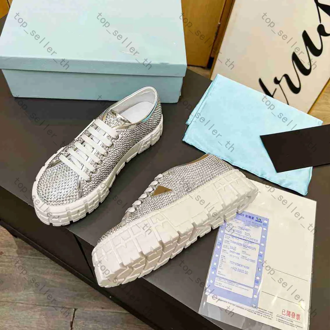 Bulk Designer Shoes Double Wheel Platform Sneakers Low Top Nylon ...
