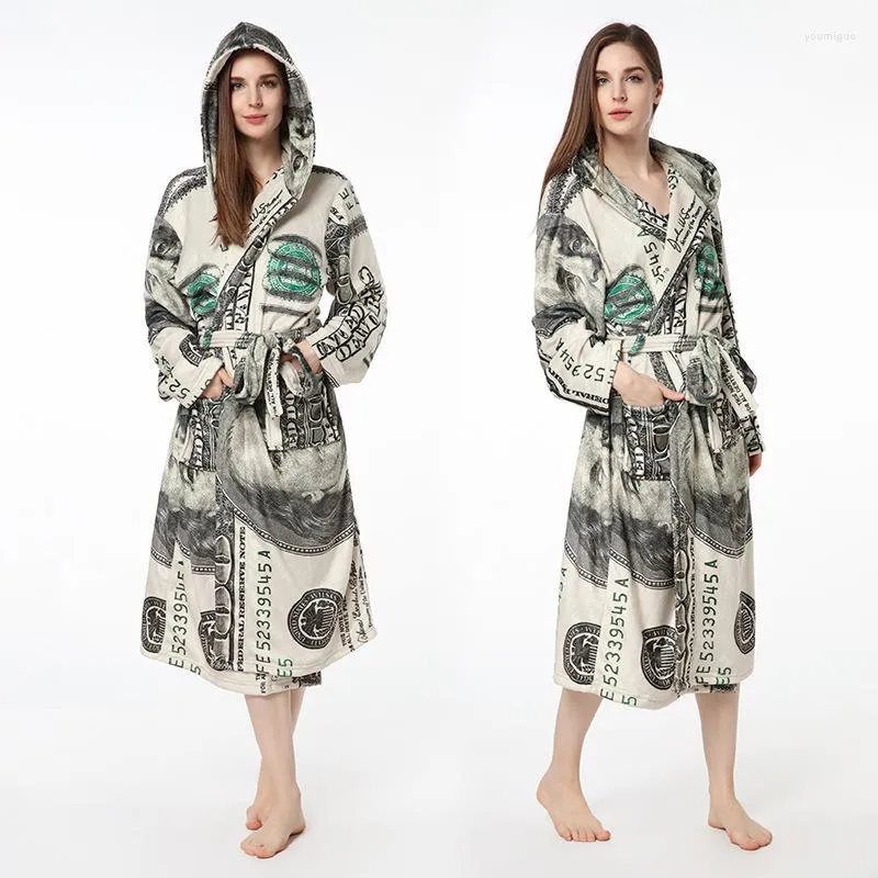 Cozy Couple's Flannel Robe Set: Warm Winter Hooded Bathrobes, US Dollar ...
