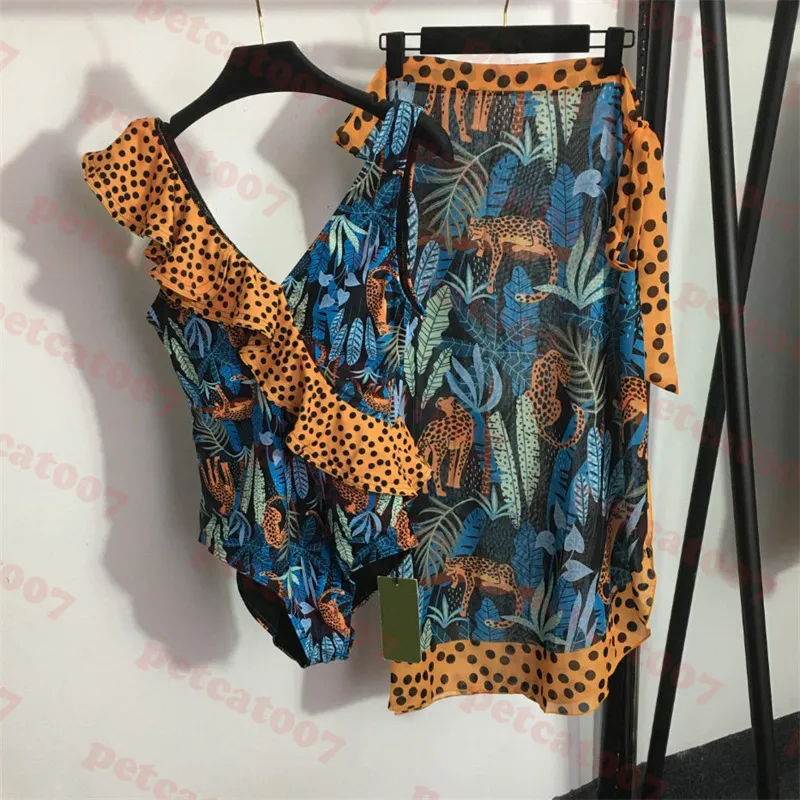 DHgate.com:Vintage Leopard One-Piece Swimsuit with Beach Skirt and ...