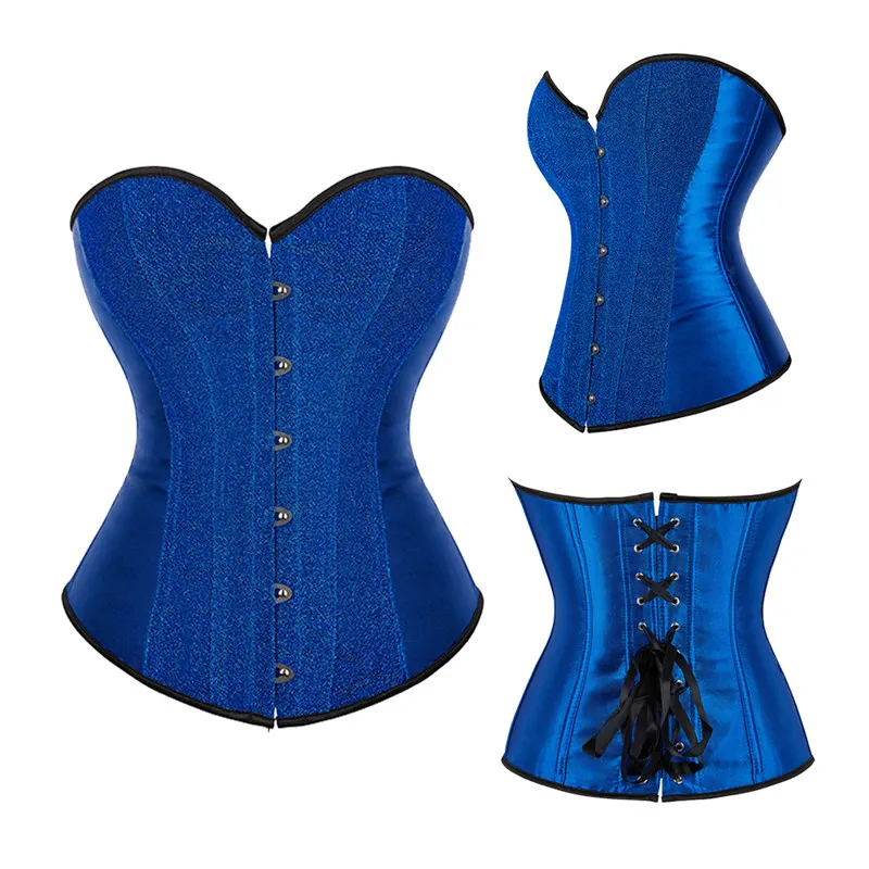 Glitter Satin Overbust Corset - Women's Fashion Shapewear, Body Shaper ...