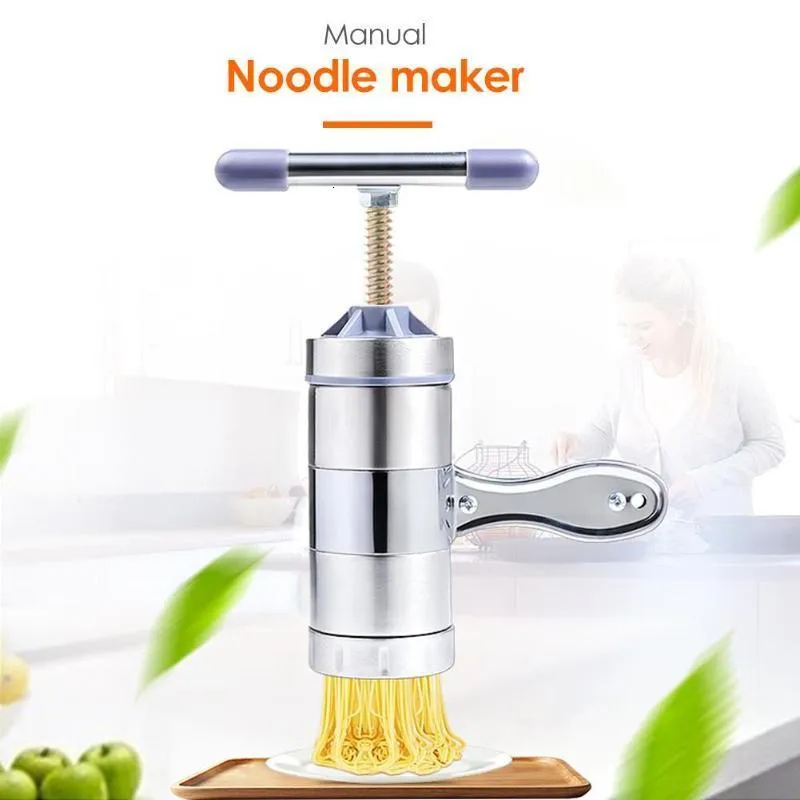 Stainless Steel Noodle Maker Press With 5 Heads Manual Pasta Cutter ...