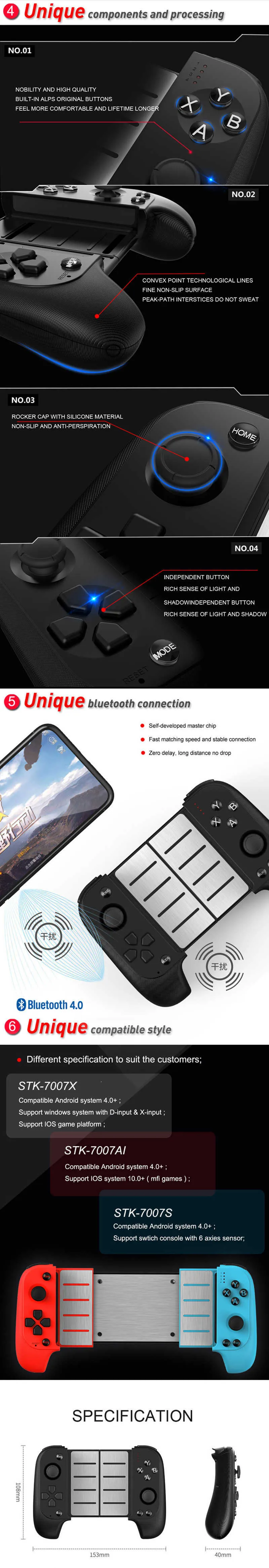 Game Controllers Joysticks New Saitake STK 7007F1 Wireless Bluetooth ...