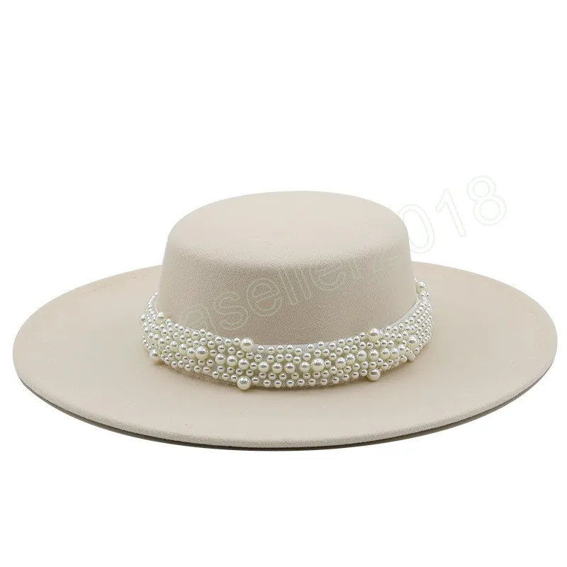 DHgate.com:Elegant French Style Pearl Chain Fedora Hats for Women ...