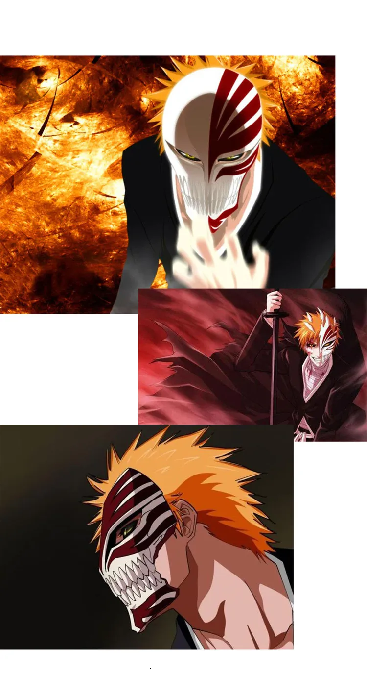 Anime Full Face PVC Mask Co Kurosaki Ichigo Blurred Death Mask Co Ghost ...