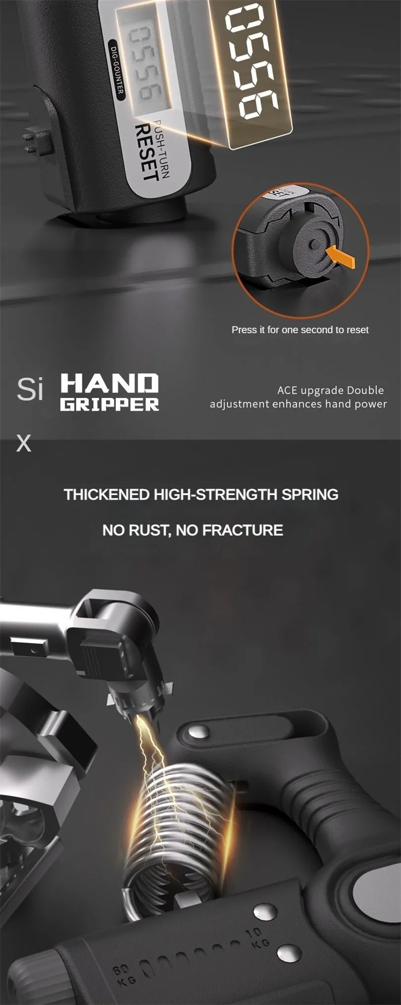 Automatic Counting Hand Grips With Dual Adjustment Gripper For Finger ...