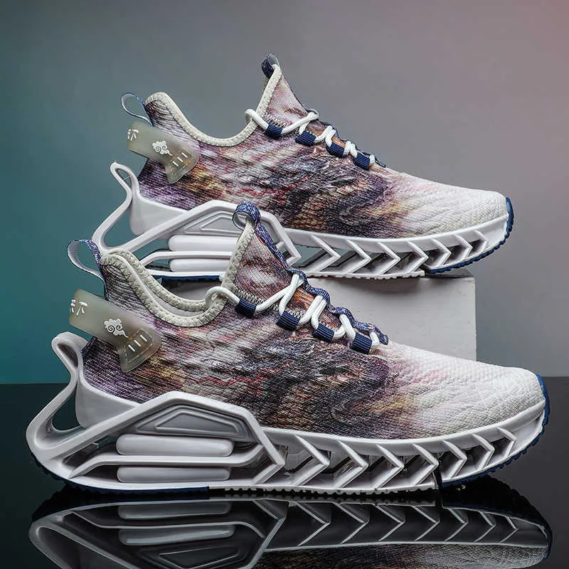 Men's Shock Absorbing Running Sneakers Breathable Blade Sole Sports ...