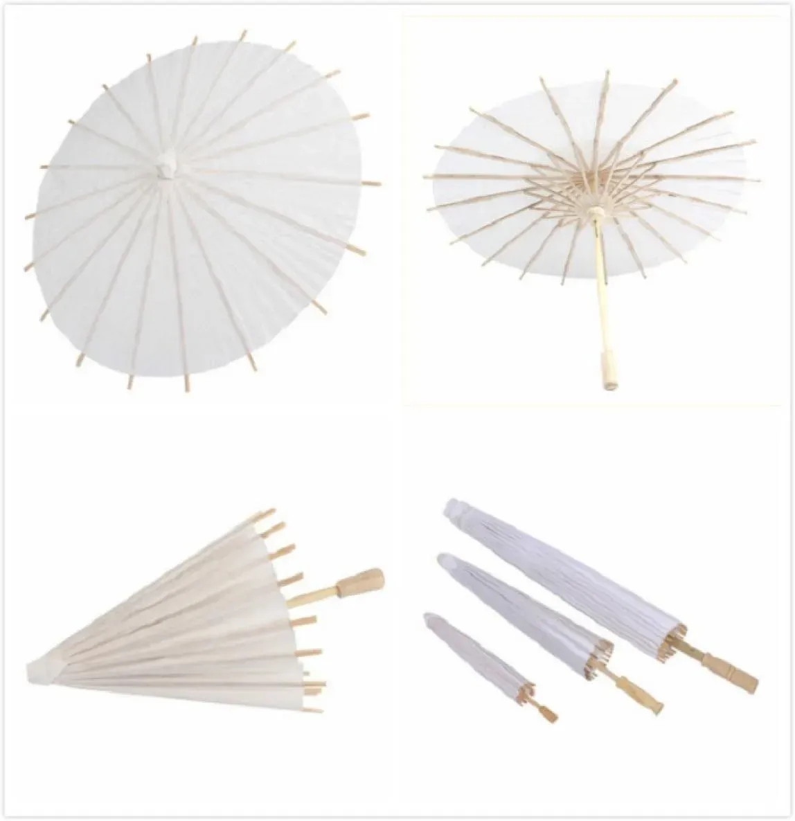 Parasol Wedding White Paper Umbrella: Chinese Mini Craft Umbrellas For ...