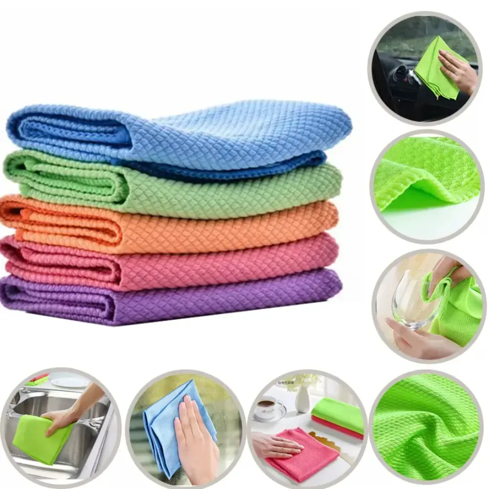Premium Microfiber Cleaning Cloths - Absorbent, Streak-Free for Glass ...