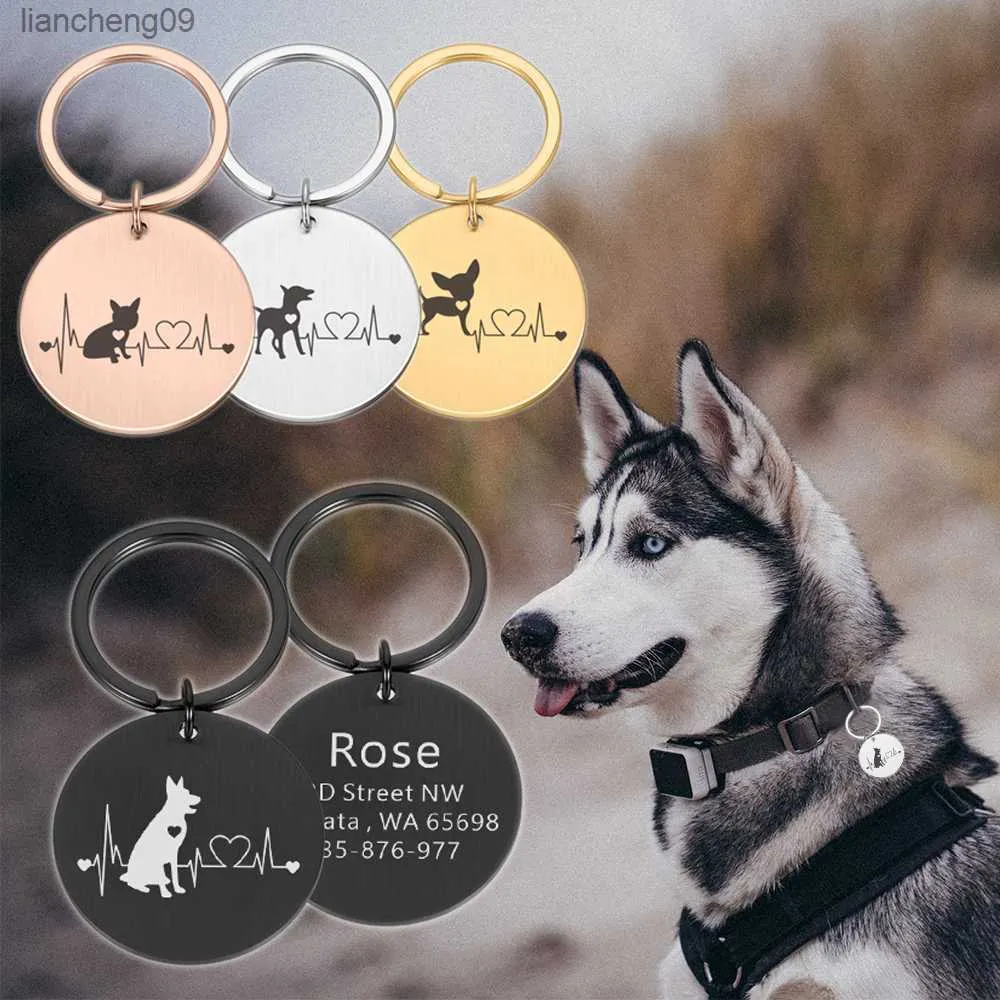 Personalized Dog Collar Name Tag, Engraved Pet ID Necklace for Dogs and ...