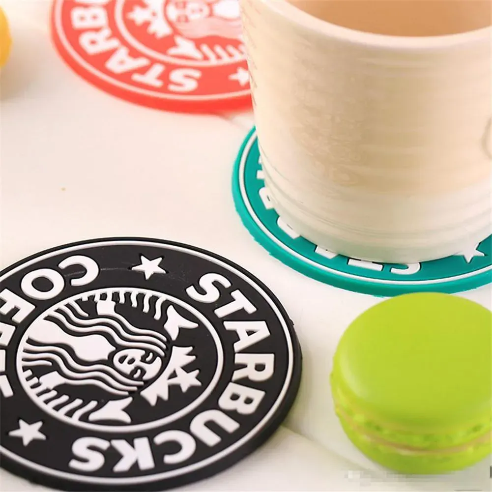 Silicone Coasters Starbucks Cup Mats Sea Maid Cafe Coaster 85*85*3mm ...