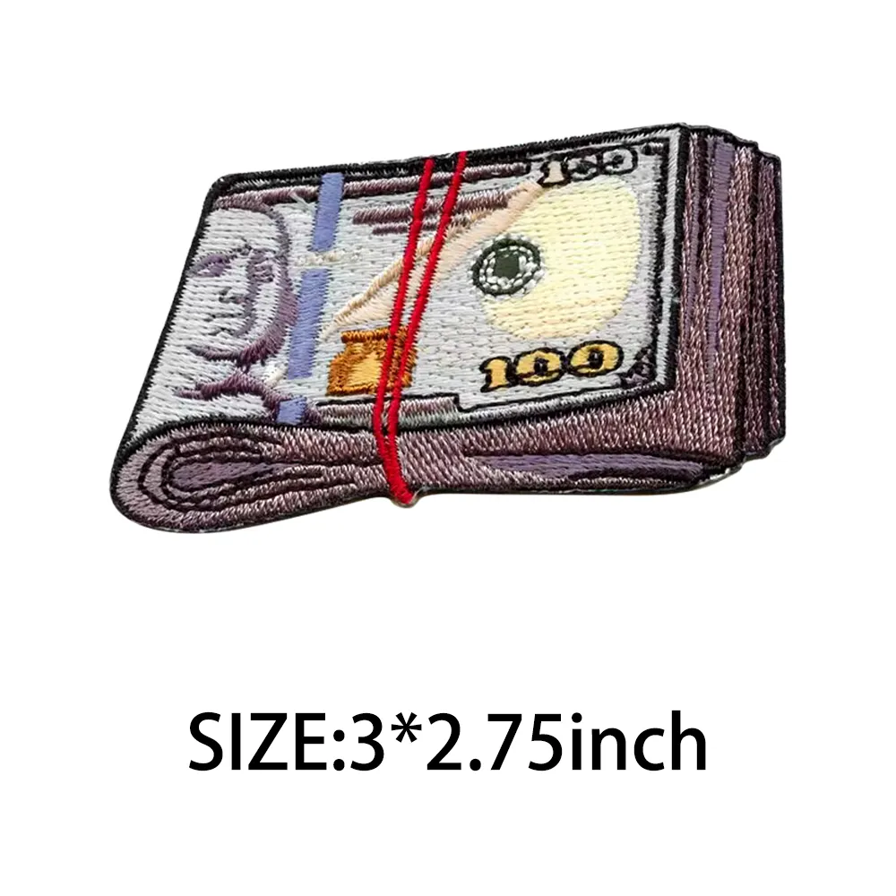 Custom Iron On Patches Money Themed Appliques, Fun Embroidered Badges ...