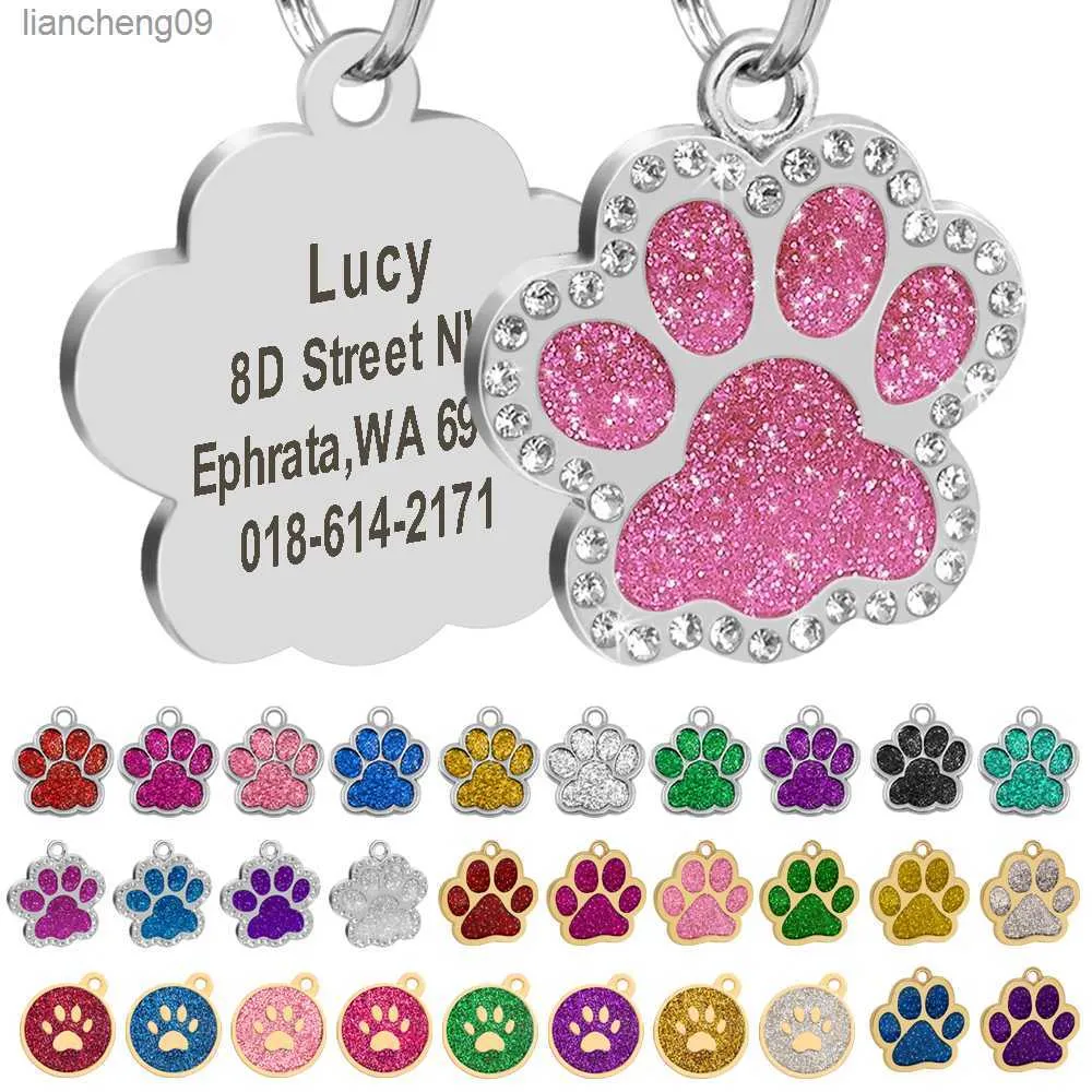 Custom Engraved Stainless Steel Cat Dog Puppy Pet Anti-lost Name ID Tag ...