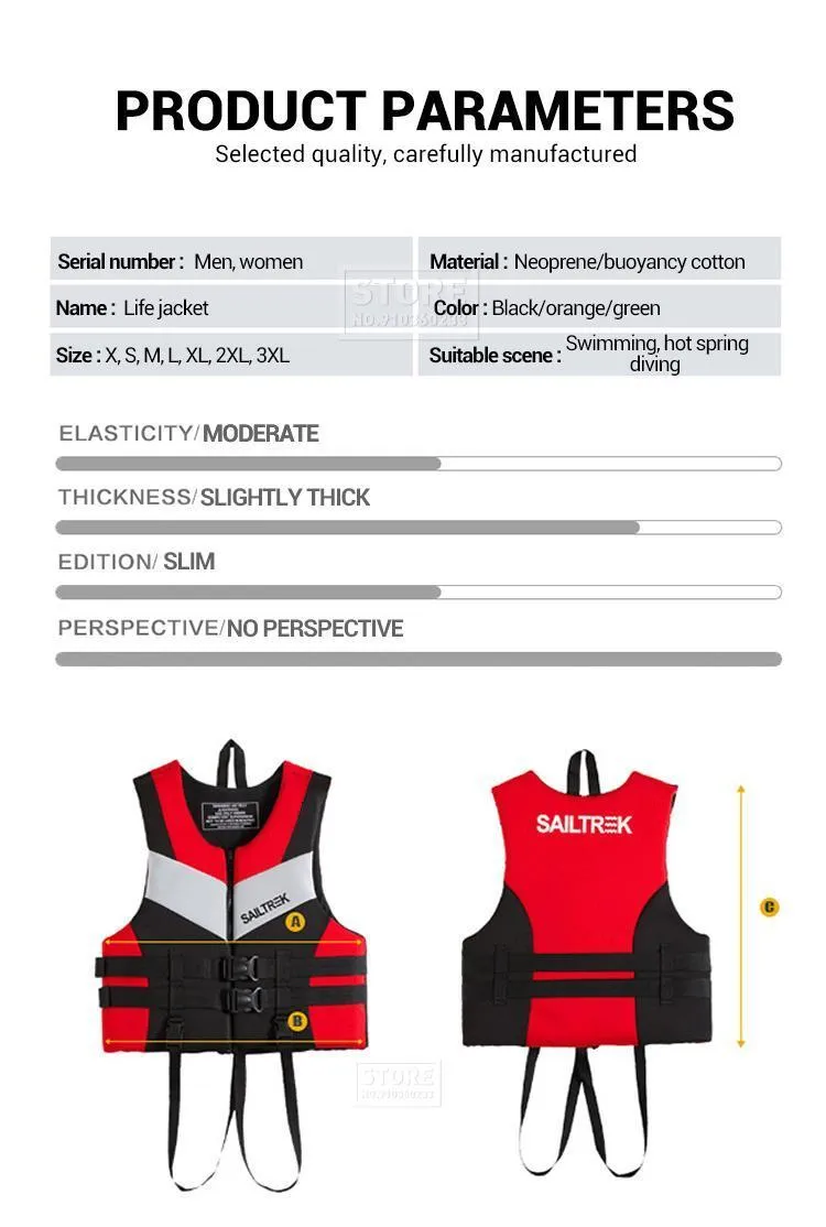 Adult Multi Use Life Jacket For Kayaking, Surfing, Skiing – High ...