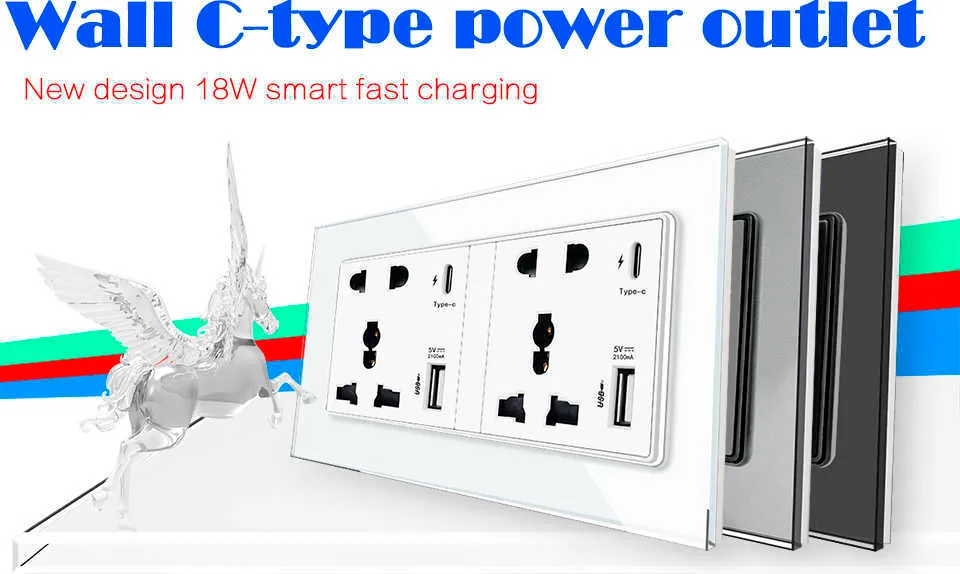 DHgate.com:Delviz Smart Power Plug: Type-C Port Socket, 18W Fast ...