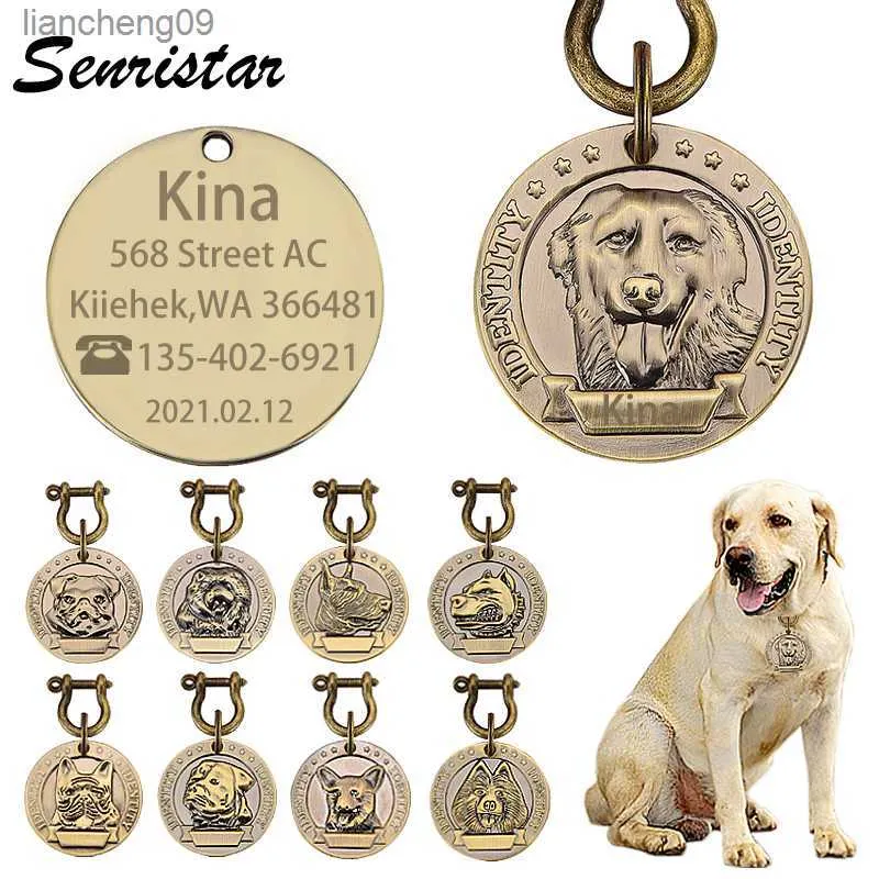 Personalized Copper Dog ID Tags for Small Medium Large Dogs, Custom ...