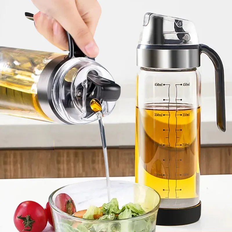 Premium Glass Food Storage Jars - Anti-Leak Oil Pot & Vinegar Dispenser ...
